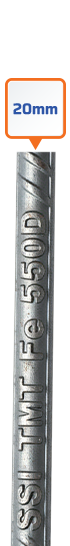 20mm SSI Fe 550D TMT Bars