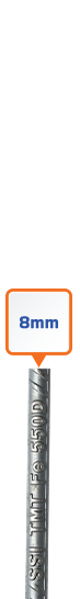 8mm SSI Fe 550D TMT Bars